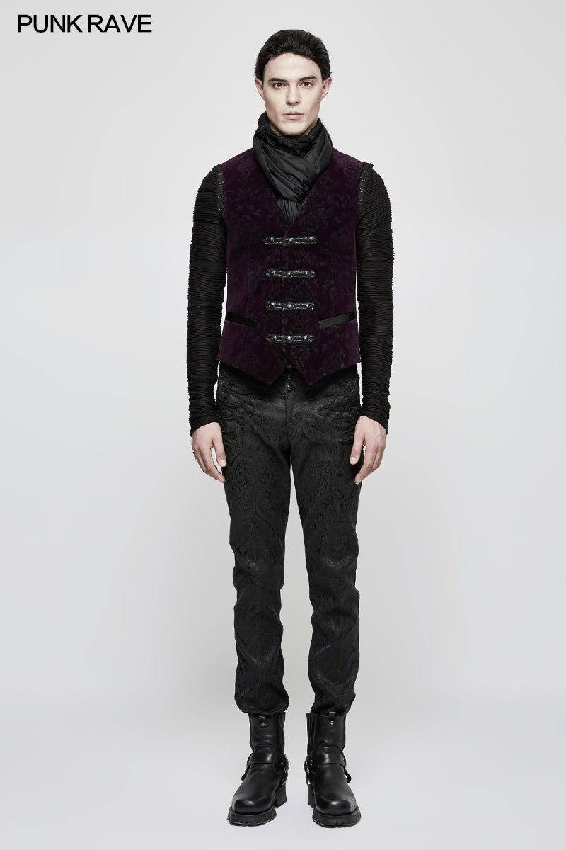 High Quality Velvet Printing Gothic Vest For Men– Punkravestore