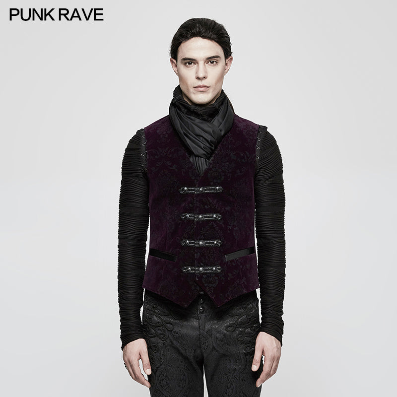 High Quality Velvet Printing Gothic Vest For Men– Punkravestore