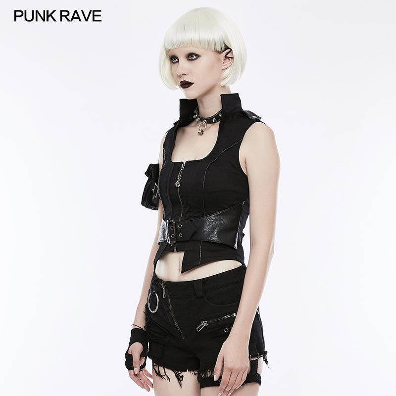 Handsome Punk Vest With Removable Bag– Punkravestore