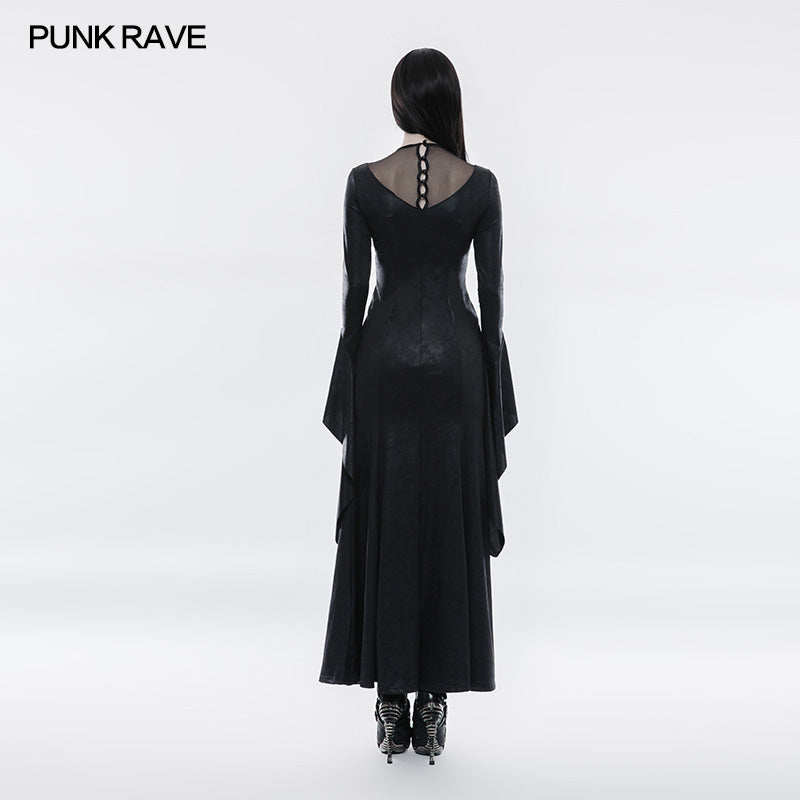 Gorgeous Black High Split Lace Gothic Dress– Punkravestore