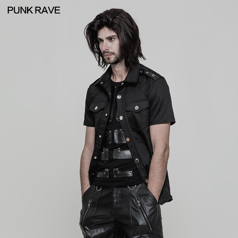 Simple Daily Wear Short Sleeve Punk Shirt For Men– Punkravestore