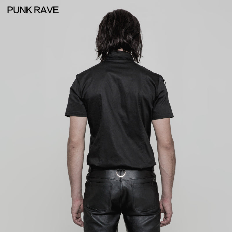 Simple Daily Wear Short Sleeve Punk Shirt For Men– Punkravestore