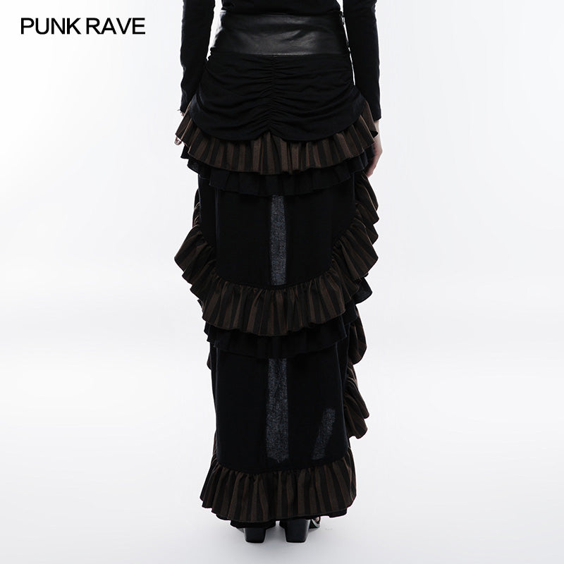 Steampunk Cotton And Linen Layered Punk Skirt– Punkravestore