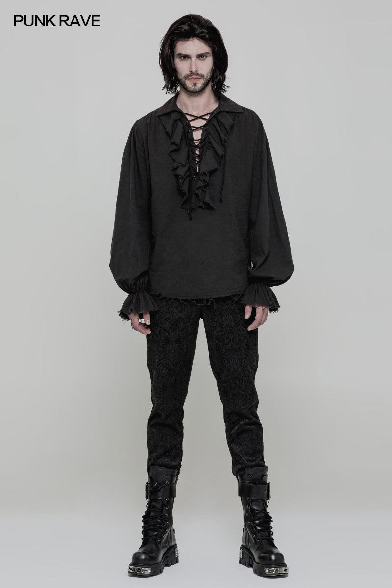 Vintage Long Sleeve Imation Linen Punk Shirt For Men– Punkravestore