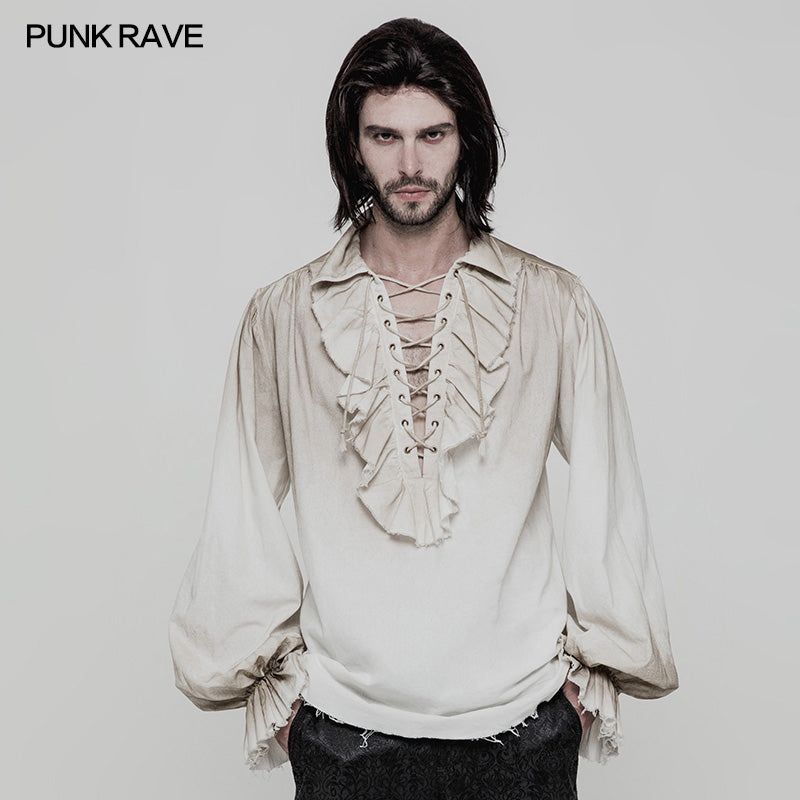 Vintage Long Sleeve Imation Linen Punk Shirt For Men– Punkravestore