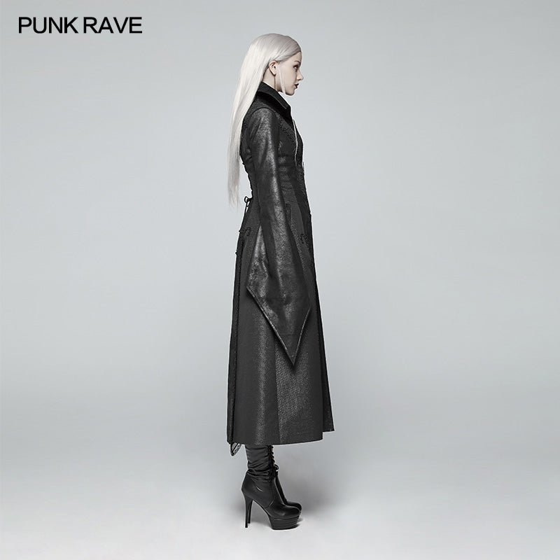 Gothic Judge Standing Collar PU Long Coat– Punkravestore