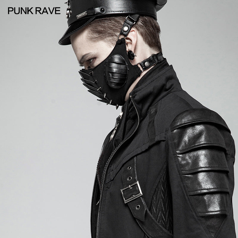Punk Dark Mask For Male And Female With Studded Decoration– Punkravestore