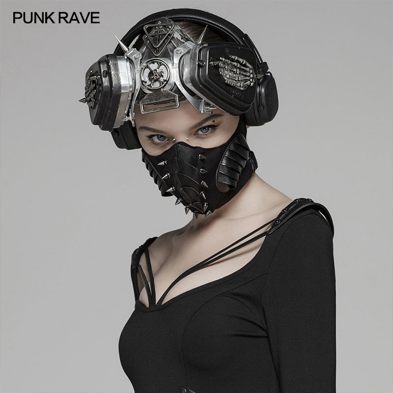 Punk Dark Mask For Male And Female With Studded Decoration– Punkravestore