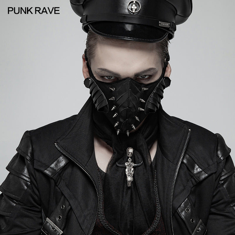 Punk Dark Mask For Male And Female With Studded Decoration– Punkravestore