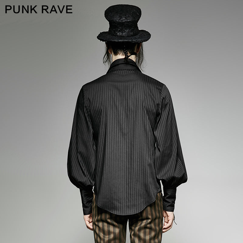 Great Black Striped Punk Shirts With Vertical Sense Plaids– Punkravestore