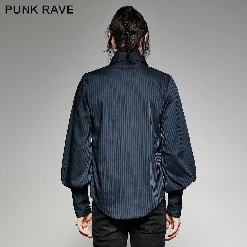 Great Black Striped Punk Shirts With Vertical Sense Plaids– Punkravestore