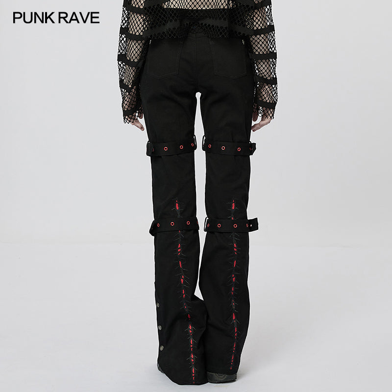 Dark Embroidered Flared Pants– Punkravestore