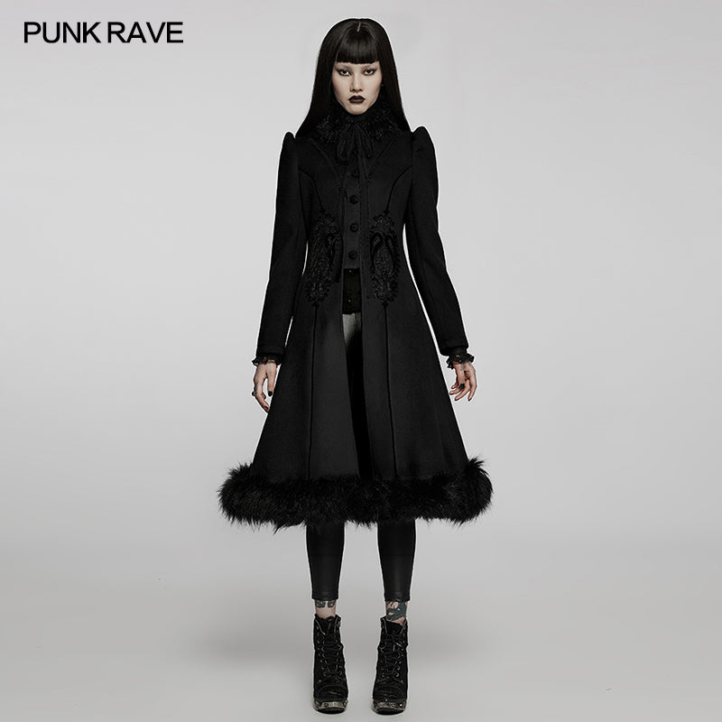 Goth gorgeous faux wool long coat– Punkravestore