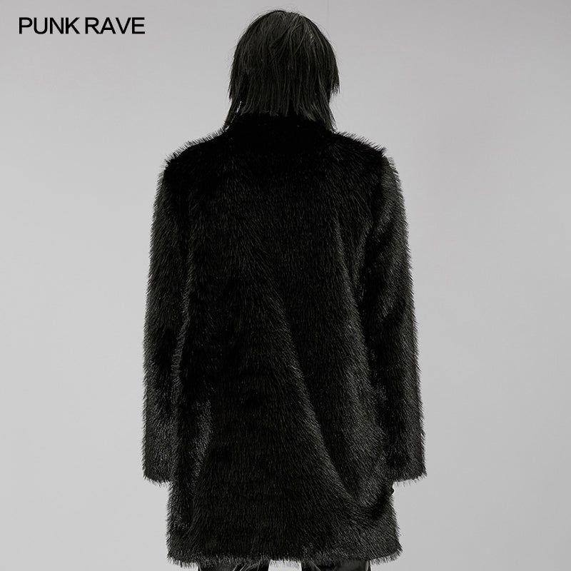Punk faux wool medium length coat– Punkravestore