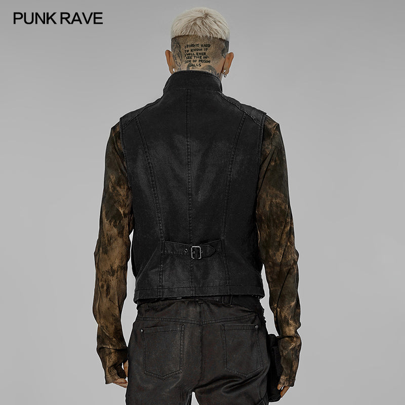 Post-apocalyptic style distressed vest– Punkravestore